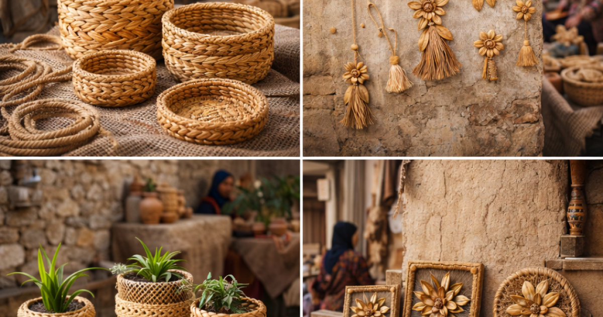 Handmade crafts from banana peels and halfa grass | Rewell Society